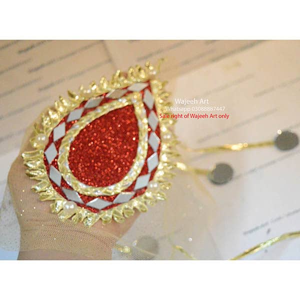 Red Pan Patta For Mayoon,Uptan, And Mehndi - Wajeeh Art